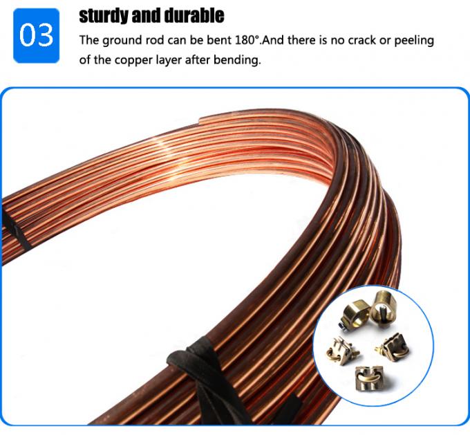 3/4" Earth Rod Earthing Electric Copper Mechanical Coated Lighting